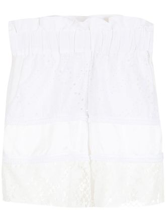 Amir Slama short à broderie anglaise - Blanc