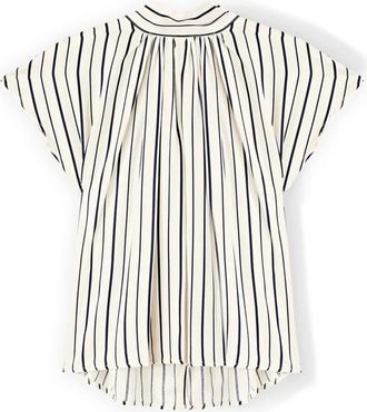 Motivi Gestreifte Oversize-Bluse mit R&uuml;ckenschleife - - Blouses & Shirts - Damen - Beige - L