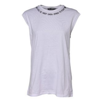 Dolce & Gabbana Femme, Tops, Blanc, Taille: 36 FR D&eacute;bardeur blanc imprim&eacute; sans manches