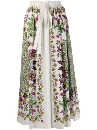 Givenchy jupe mi-longue &agrave; fleurs - Blanc