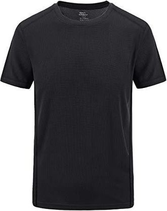 Generic Sweat-shirt respirant pour homme - T-shirt de course &agrave; manches courtes - T-shirt de sport avec col rond - S&eacute;chage rapide - Couleur unie - T-shirt dent