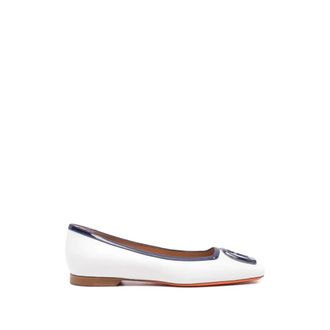 Santoni Femme, Chaussures, Blanc, Taille: 37 1/2 EU Atena Ballet Flat