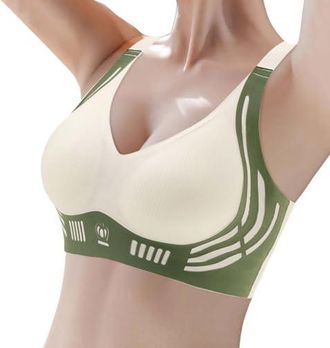 Generic 2026 Soutien-gorge pour femme confortable et sexy, bretelles transparentes, dos nu, sans &eacute;ponge, pratique pour le sport baggy, Vert, M