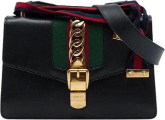 Gucci Sac bandouli&egrave;re Sylvie Pre-owned - Femme - Pre-owned - Noir - Taille: ONE Size