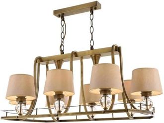 Opviq Elegant Vintage Chandelier, Metal Body & Glass Cap, 70 cm Height, 92 cm Width | 6 x E27 Max 40W | Perfect for Modern & Traditional Spaces