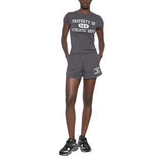 Sporty & Rich Logo T-Shirt - - Tops - Damen - Grau - M
