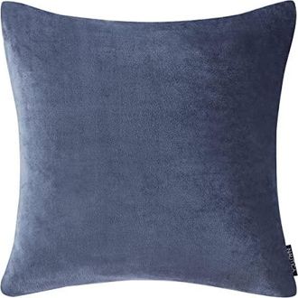 Nautica Euro-Kissenbezug Weiche Fleece-Bettw&auml;sche mit Rei&szlig;verschluss, stilvolle Heimdekoration f&uuml;r Bett oder Couch, Schlafsaal, Polyester, Navy, 26 x 26