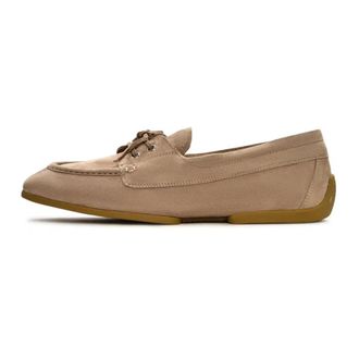 Cesare Gaspari Suede Lace-Up Loafers - Beige - - Shoes - Damen - Beige - 39 EU