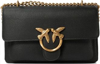 Pinko Pinko, Femme, Sacs, Noir, Taille: ONE Size Love Birds Twist Shoulder Bag