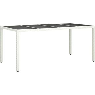 vidaXL Garten-E&szlig;tisch Wei&szlig; 190 x 90 x 75 cm Poly Rattan Vidaxl