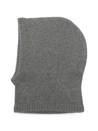 Soft Goat Cashmere Ribbed Balaclava - Grey