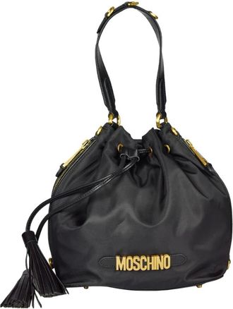 Moschino Femme, Sacs, Noir, Taille: ONE Size Logo Bucket Bag