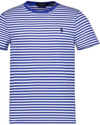 Polo Ralph Lauren Herren T-Shirt blau Baumwolle gestreift Slim Fit