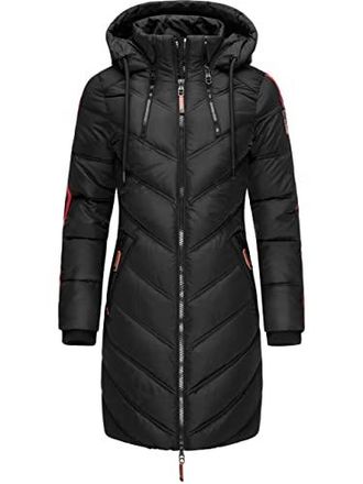 Marikoo Manteau dhiver pour femme - Avec capuche Armasa - Garde au chaud - Tailles XS à XXL, Noir, XXL