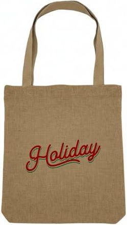 Fabulous Sac Shopping Tote Bag Aspect Lin - Holiday Vintage Style 70s Vacances &Eacute;t&eacute; Noel - Sac de Courses Toile Epaisse 360g Beige Naturel Cabas Port&eacute; Epaule So