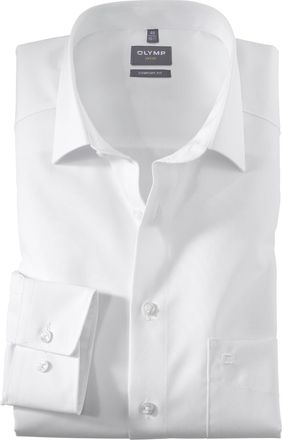 Olymp Herren Businesshemd Langarm Luxor,Einfarbig,Comfort fit,New Kent,Weiss 00,47
