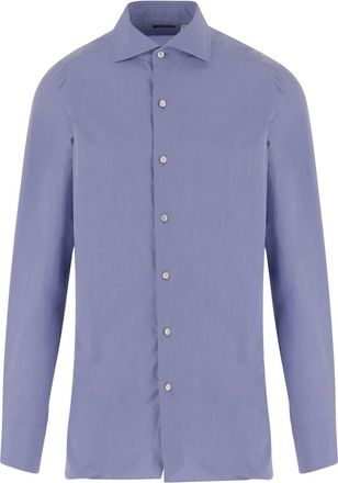 Finamore Homme, Chemises, Bleu, Taille: 3XL Chemise en coton &agrave; col classique