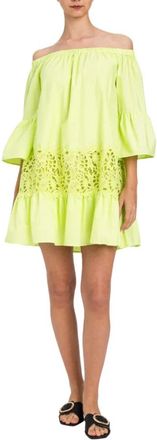 Twinset Femme, Robes, Vert, Taille: 36 FR Caftan Court en Popeline