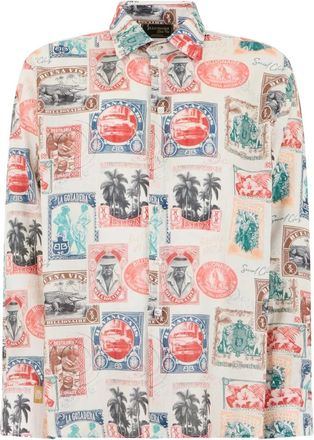 Billionaire Boys Club Homme, Chemises, Multicolore, Taille: S Chemise en lin imprim&eacute; Stamps
