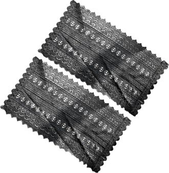 Artibetter Schwarze Spitzentischsets 2 St&uuml;ck 30X40cm Rechteckig aus Besticktem Stoff f&uuml;r Landhausk&uuml;chen Esszimmer und Hochzeitstische mit Dekorativer Pr&auml;gung