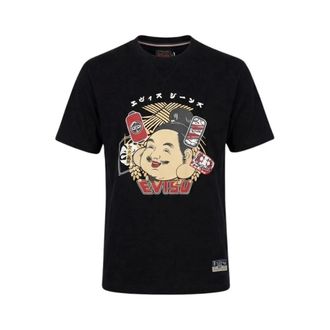 Evisu Homme, Tops, Noir, Taille: XL Godhead Printed T-shirt