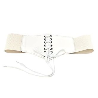 Generic Ceinture Femme Grande Taille - Ceinture Corset &Eacute;lastique pour Femmes Large Ceinture en Cuir Punk pour Robes Quotidien et Soir&eacute;es Halloween