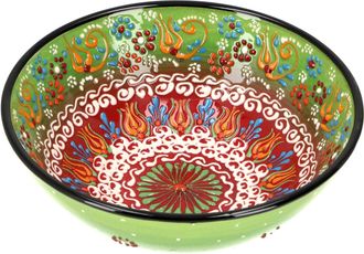 Guru Shop 1 Stk. Orientalische Keramiksch&uuml;ssel, Schale, M&uuml;slischale, Handbemalt - &Oslash; 21 cm/Modell 1