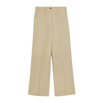 Aspesi Femme, Pantalons, Beige, Taille: 40 FR Pantalon Taille Haute en Coton et Lin