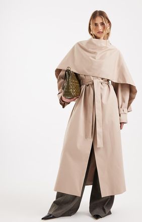 Asos Trench-coat &agrave; d&eacute;tail foulard - Taupe-Neutre