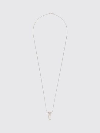 Rick Owens Collier en laiton chrom&eacute; avec cristaux et fermoir mousqueton