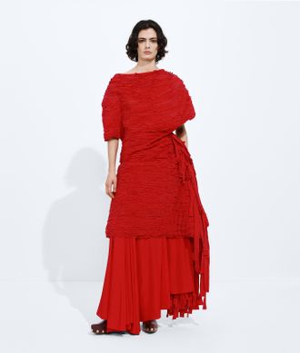 Bottega Veneta Haut drap&eacute; mille-feuille - Rouge - Femme - 38