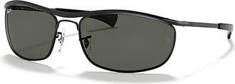 Ray-Ban Olympian I Deluxe Sonnenbrillen Schwarz Fassung Grün Glas Polarisiert 62-18