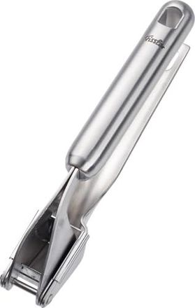 FISSLER Essential Presse-ail en acier inoxydable (20 cm) pour hacher lail et le gingembre, avec oeillet de suspension, passe au lave-vaisselle