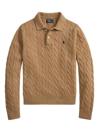 Polo Ralph Lauren Polo-Pullover mit Zopfmuster - Nude