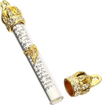 DOITOOL Metall Mezuzah Türdeko mit Biblischer Krone Langlebiges Glattes Design mit Sichtbaren Schriftrollen Leichte Religiöse Haustürdekoration Sicher und Ein