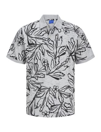 Jack & Jones Herren Jorlafayette AOP Ss Polo Poloshirt, Cloud Dancer, L