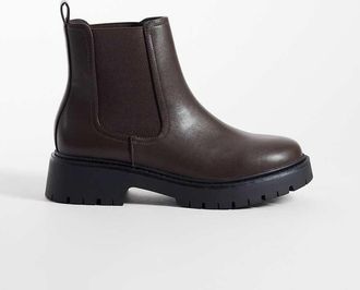 London Rebel Regina Chunky Chelsea-Boots in Braun