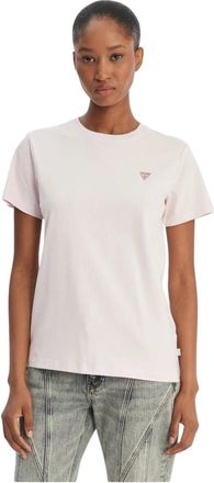 Guess Roses Logo Burnout Tee - - Tops - Damen - Rosa - S