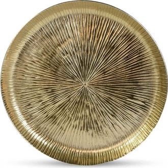 Riffelmacher & Weinberger Riffelmacher Dekoteller mit Strahlendesign 42 cm 70578 | Gold - Dekotablett Dekoschale Metall Tischschmuck Ganzjahresdeko