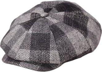 Generic B&eacute;ret octogonal en laine for femme, casquette feutre, grande taille, printemps, automne et hiver Pour lautomne et lhiver(GRAY,XL XXL 60-62m)