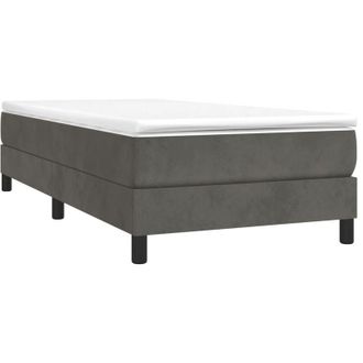 vidaXL Sommier &agrave; ressorts de lit Gris fonc&eacute; 90x200 cm Velours