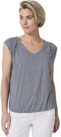 Stooker Vega Print Chemisier pour femme Coupe droite Polyester, Bleu marine Minimal Aop, XL