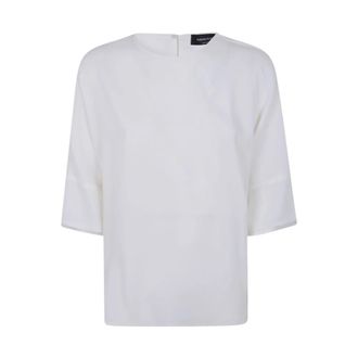 Fabiana Filippi Bluse mit Kettenbesatz und Dreiviertel&auml;rmeln - - Blouses & Shirts - Damen - Wei&szlig; - XS