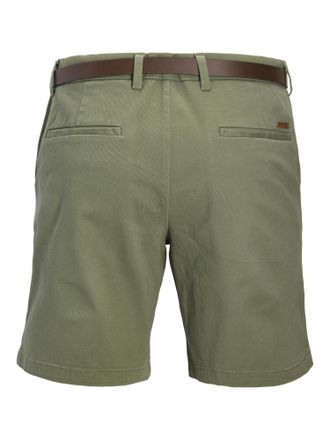 Jack & Jones Chinoshorts JACK & JONES JPSTADAM BELTED CHINO SHORTS SRT, Herren, Gr. XL, N-Gr, deep lichen gr&uuml;n, Web, Obermaterial: 98% Baumwolle, 2% Elasthan, unif