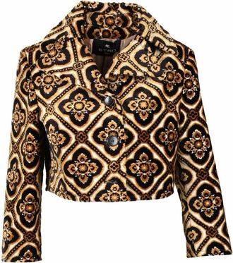 Etro Femme, Vestes, Multicolore, Taille: 36 FR Veste &Eacute;l&eacute;gante en M&eacute;lange Viscose Coton