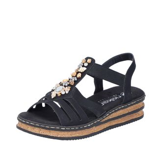 Rieker Damen Sandalen 62949-00 schwarz Gr. 38