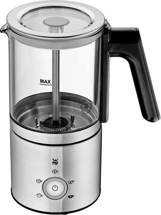WMF Lono Glas Milchaufschäumer elektrisch, 150-250 ml, 650 Watt, Frappe Mixer, Touch-Display, für Milchschaum heiß und kalt, heiße Milch, Milcherwärmer, K