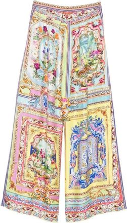 Camilla Femme, Pantalons, Multicolore, Taille: 38 FR Pantalon en Soie à Panneaux Floraux