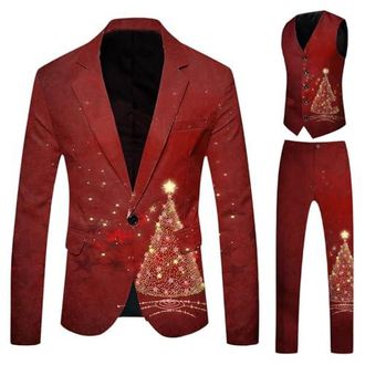 Generico Lot de 3 pi&egrave;ces &agrave; paillettes Carnival Robe pour homme, combinaison &agrave; paillettes m&eacute;tallis&eacute;es, pour smoking, ensemble de bal, ensemble de paillettes bri