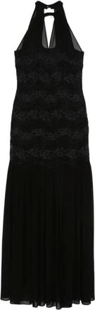 Twinset Femme, Robes, Noir, Taille: 36 FR Abito in pizzo Scollo allamericana Orlo svasato